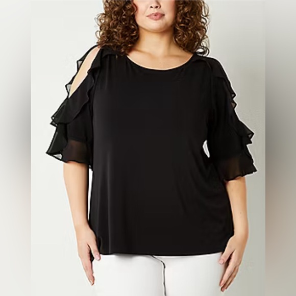 BOLD elements | Tops | Bold Elements Womens Ruffle Sleeve Cold Shoulder ...
